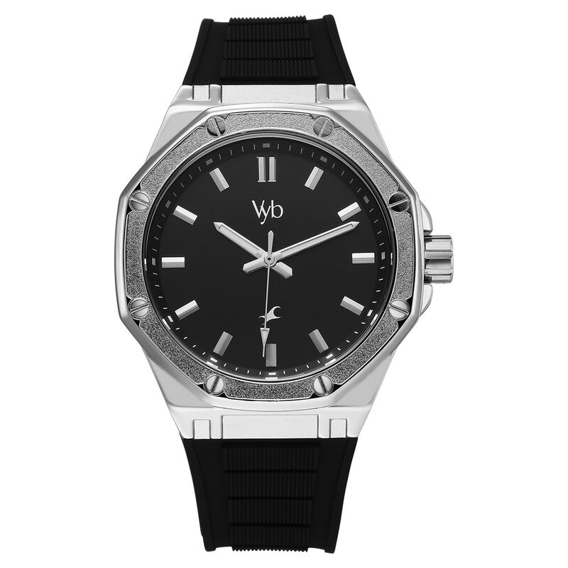 Buy Online Vyb Rebel By Fastrack Quartz Analog Black Dial Black ...