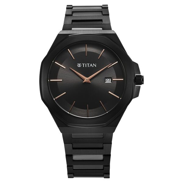 Buy Online Titan Classic Slim Quartz Analog with Date Black Dial ...