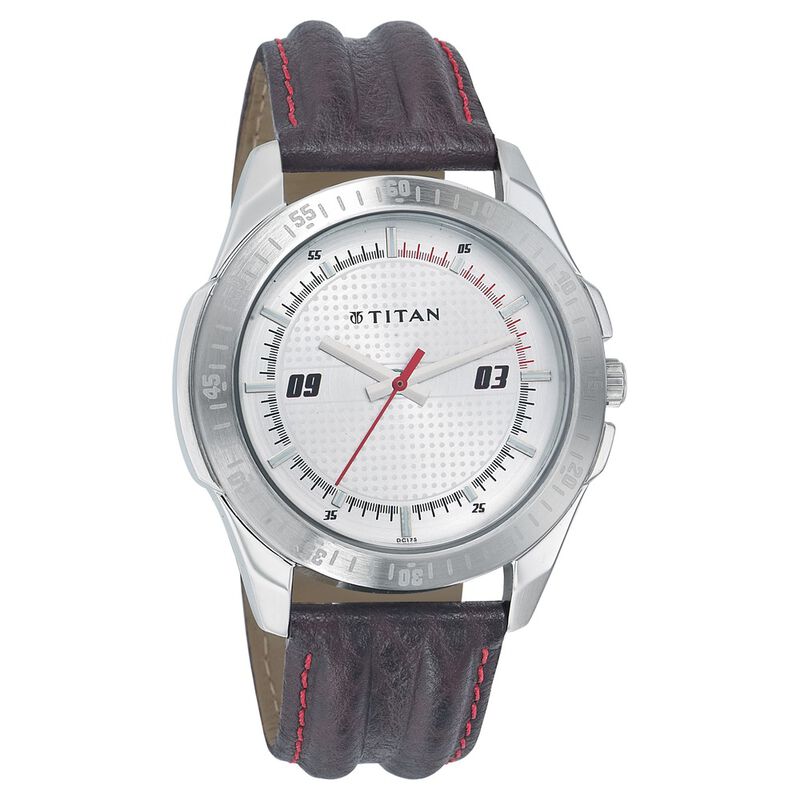 Buy Online Titan Quartz Analog Silver Dial Watch for Men - ne1587sl01 ...