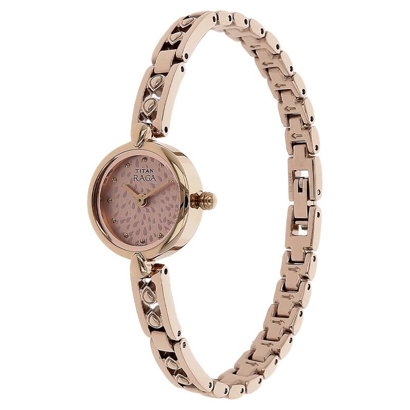 Buy Online Titan Raga Essentials Pink Dial Analog Metal Strap watch for ...