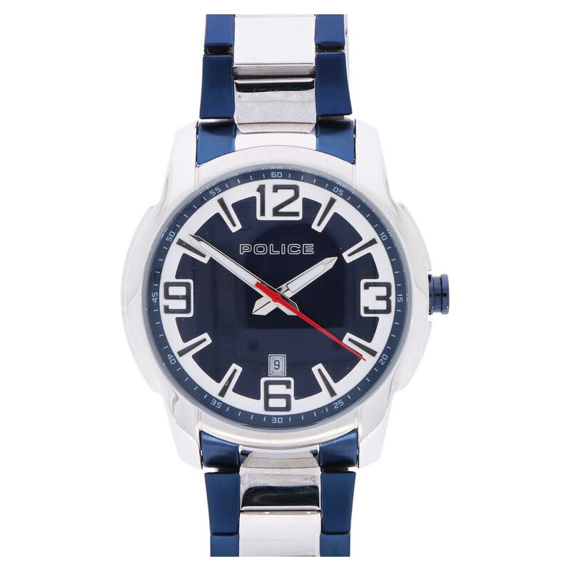 Buy Online Police Quartz Analog Blue Dial Metal Strap Watch for Men ...