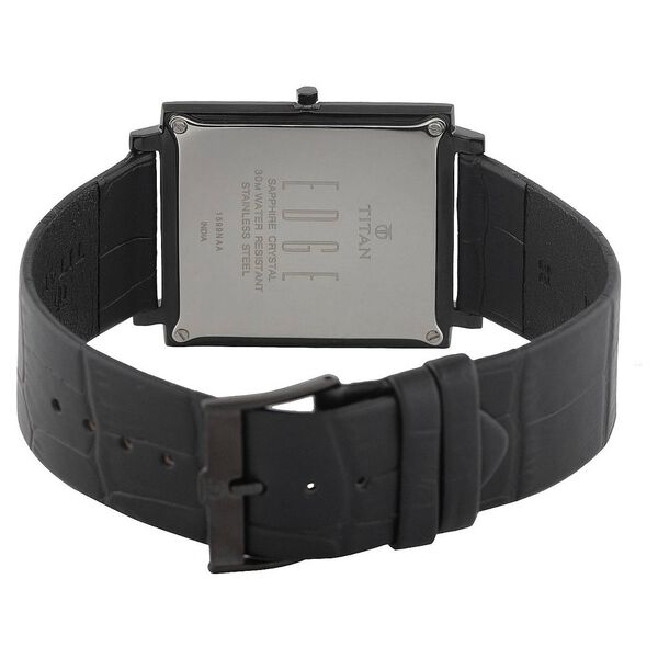 Buy Online Titan Edge Quartz Analog Black Dial Black Leather Strap ...