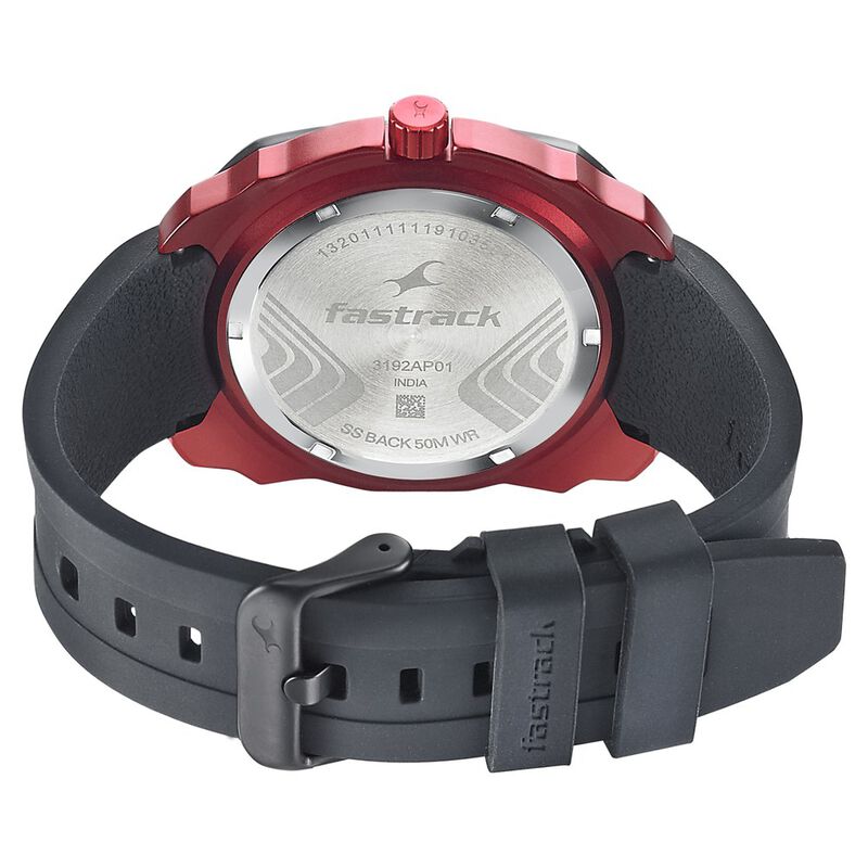 Buy Online Fastrack All Nighters Quartz Analog Grey Dial Silicone Strap ...