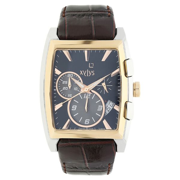 Buy Online Xylys Swiss Chronograph Black Leather Strap and Black Dial ...
