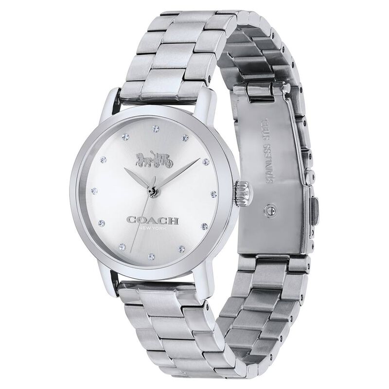 Buy Online Coach Quartz Analog Silver Dial Stainless Steel Strap Watch ...