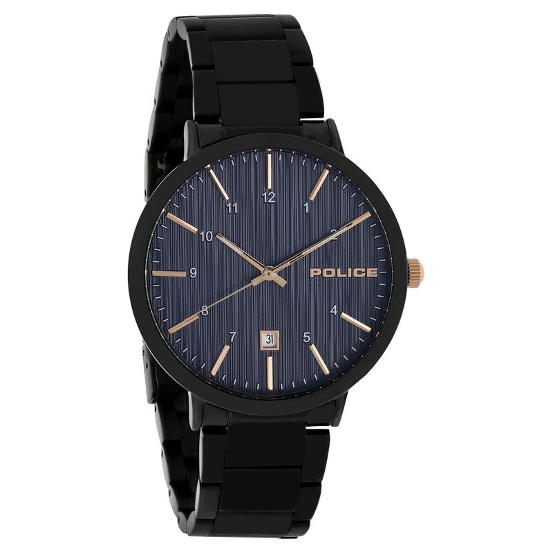 Buy Online Police Quartz Analog with Date Blue Dial Stainless Steel ...