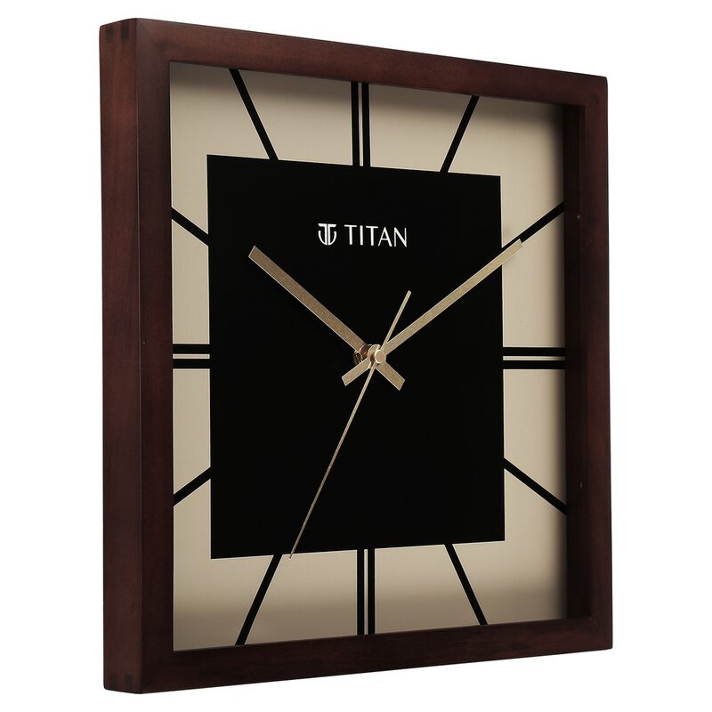 Buy Online Titan Black & Timber Wooden Wall Clock - w0090wa02 | Titan