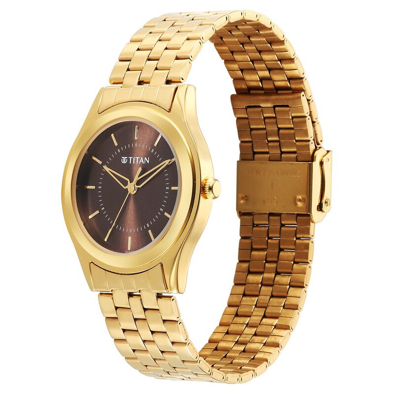 Buy Online Titan Karishma Zing Quartz Analog Brown Dial Stainless Steel ...
