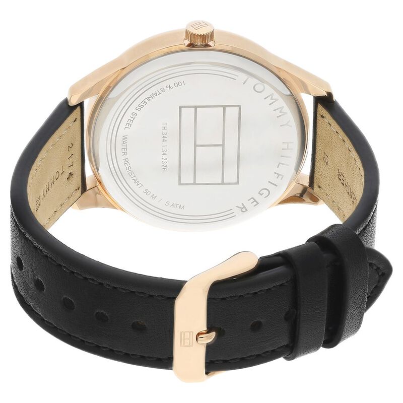 Buy Online Tommy Hilfiger Quartz Multifunction Black Dial Leather Strap ...