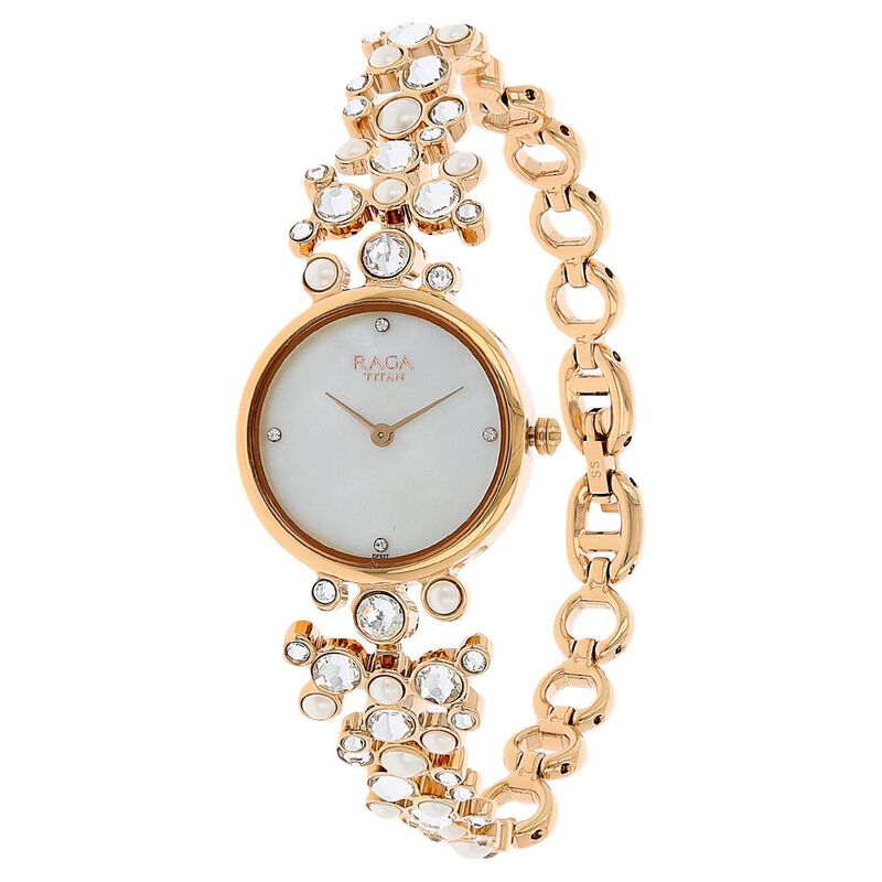 Buy Online Titan Raga Moonlight Mother of Pearl Dial Women Watch With ...