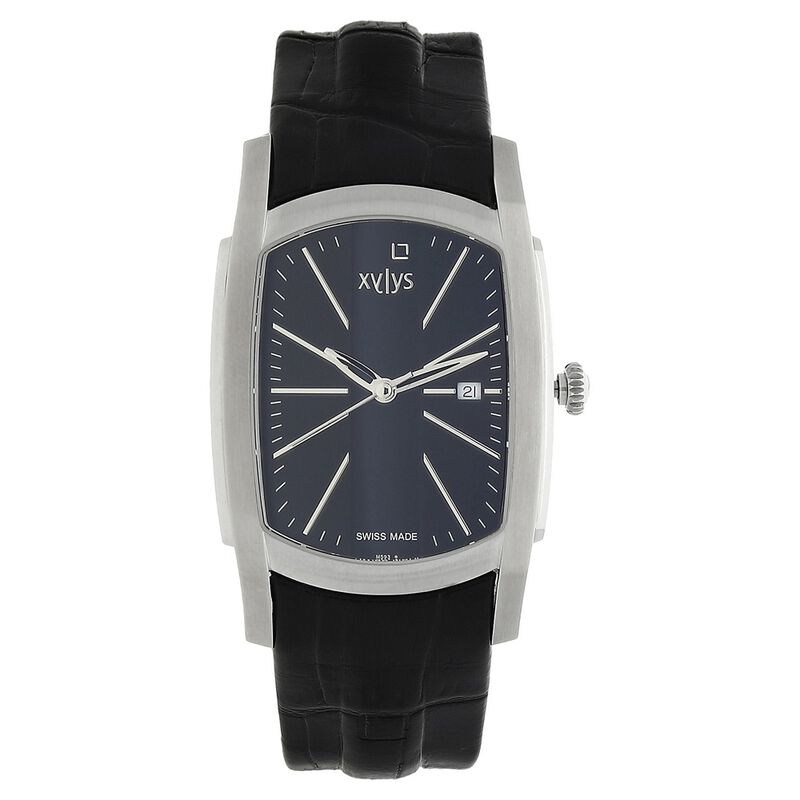 Buy Online Xylys Swiss Analog with Date Black Leather Strap and Black ...
