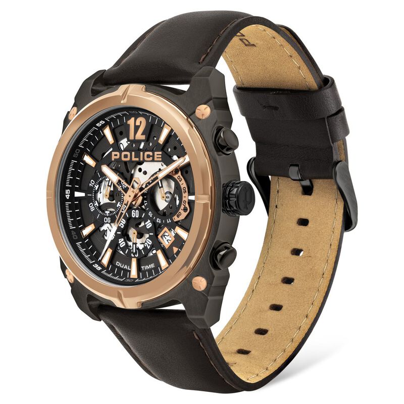 Buy Online Police Quartz Analog Gun Dial Leather Strap Watch for Men ...