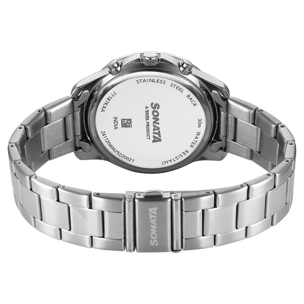 Buy Online Sonata Chronos Quartz Analog with Date Champagne Dial Silver ...