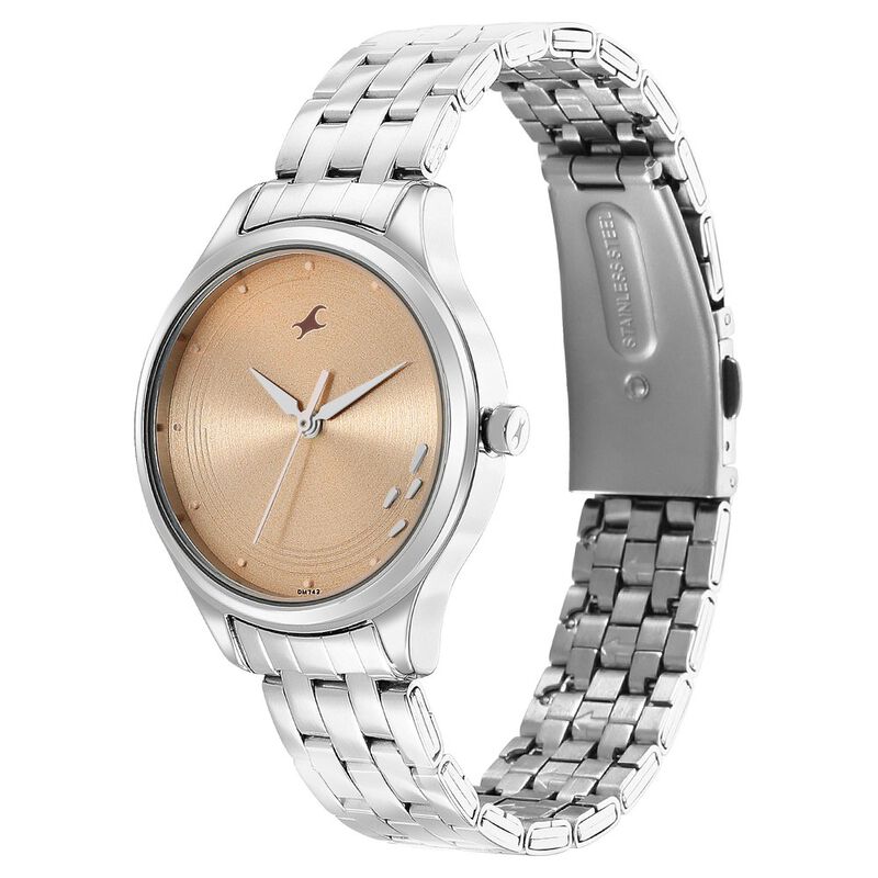 Buy Online Fastrack Stunners Quartz Analog Rose Gold Dial Stainless ...