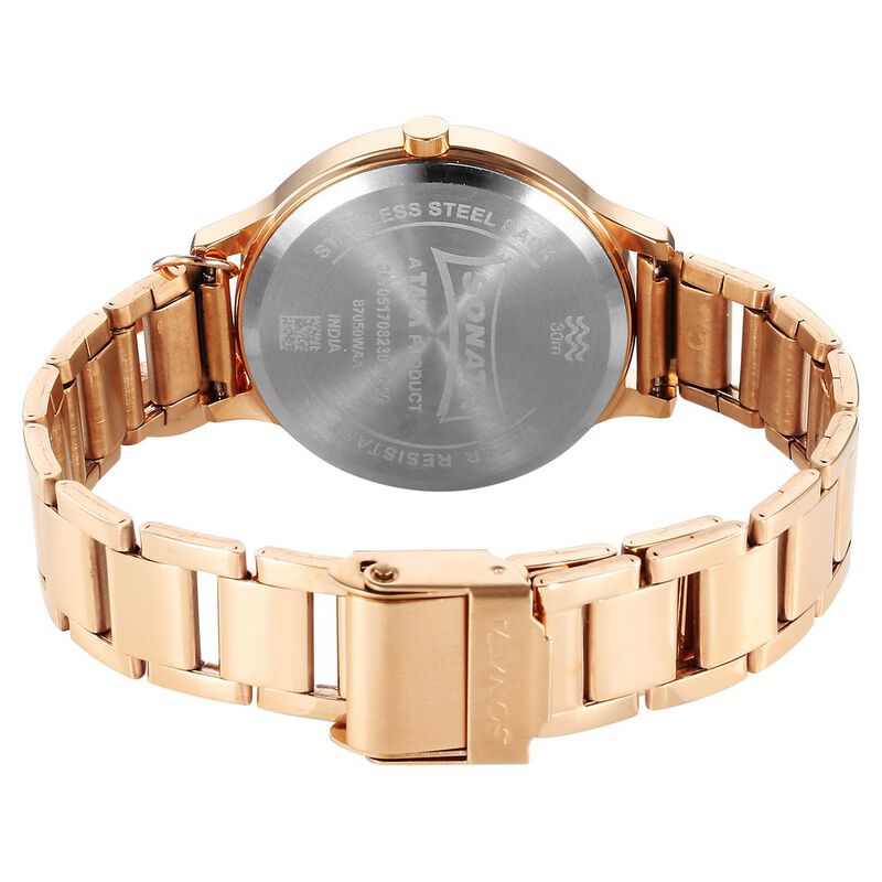Buy Online Sonata Blush Quartz Analog Maroon dial Stainless Steel Strap ...