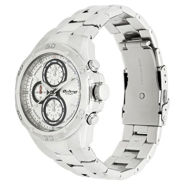Buy Online Titan Octane White Dial Chrono Stainless Steel Strap watch ...