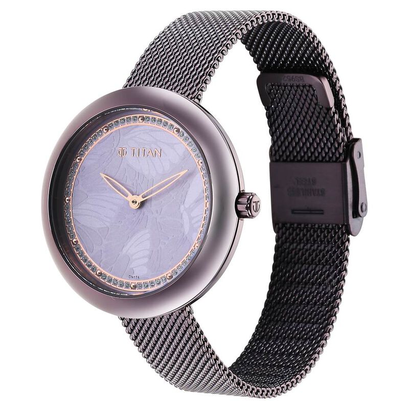 Buy Online Glitz Purple Dial Stainless Steel Strap Watch for Women ...