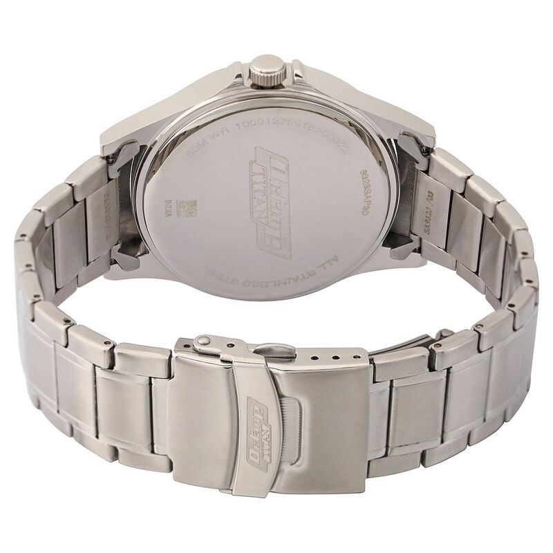 Buy Online Titan Quartz Multifunction Black Dial Stainless Steel Strap ...