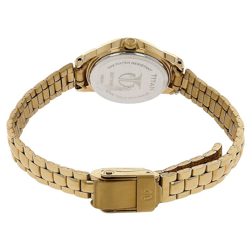 Buy Online Titan Quartz Analog Champagne Dial Stainless Steel Strap ...