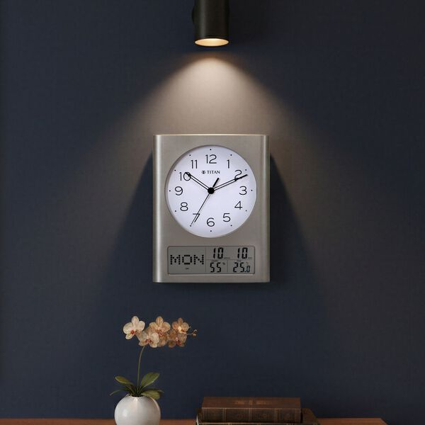 Buy Online Titan Ana Digi Wall Clock - Modern Minimalist Dial and Grey ...