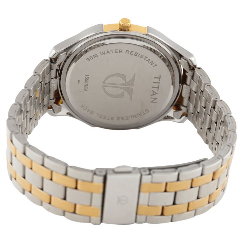 Buy Online Titan Two Toned Dial Stainless Steel Strap Watch for Men ...