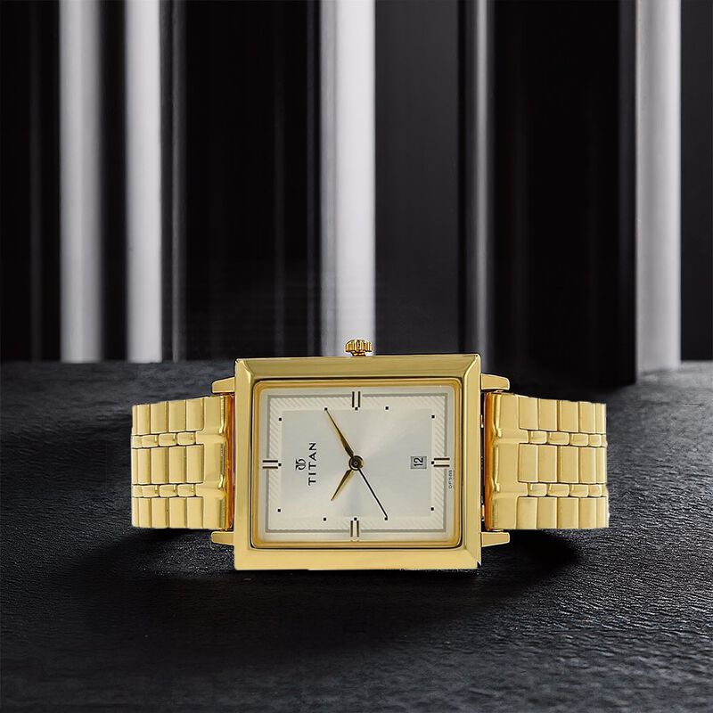 Buy Online Titan Analog with Date Silver Dial Quartz Stainless Steel ...