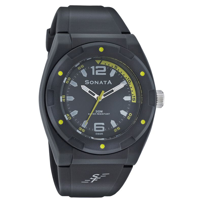 Buy Online Sonata Quartz Analog Black Dial Strap Watch for Men ...