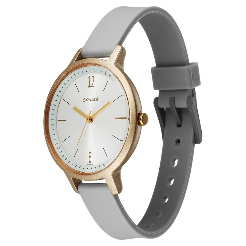 Buy Online Sonata Splash Quartz Analog Silver Dial Plastic Strap Watch ...