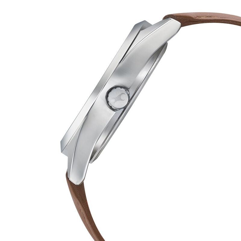 Buy Online Fastrack Go Skate Quartz Analog with Date Brown Dial Leather ...