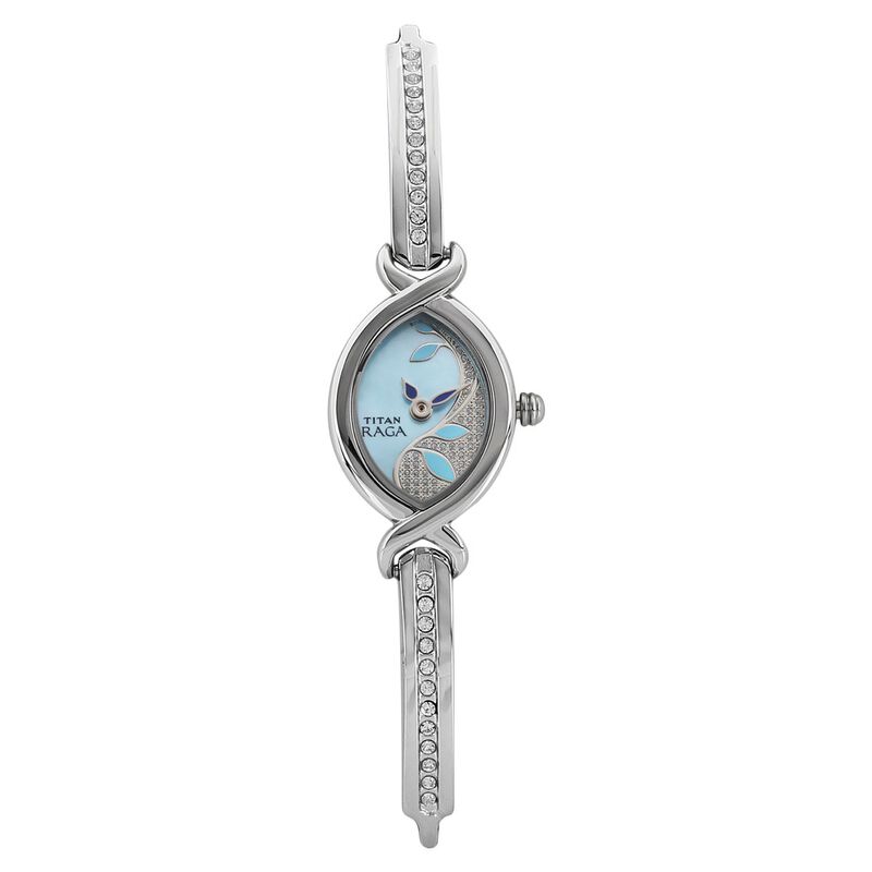 Buy Online Titan Raga Blue Dial Women Watch With Metal Strap ...