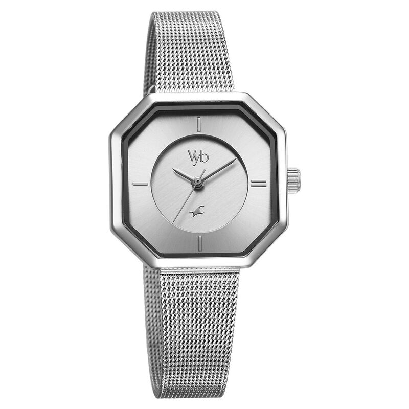 Buy Online Fastrack Vyb Prodigy Quartz Analog Silver Dial Stainless ...