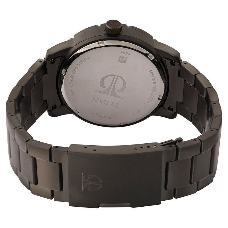 Buy Online Titan Moonphase Gun Dial Stainless Steel Strap watch for Men ...