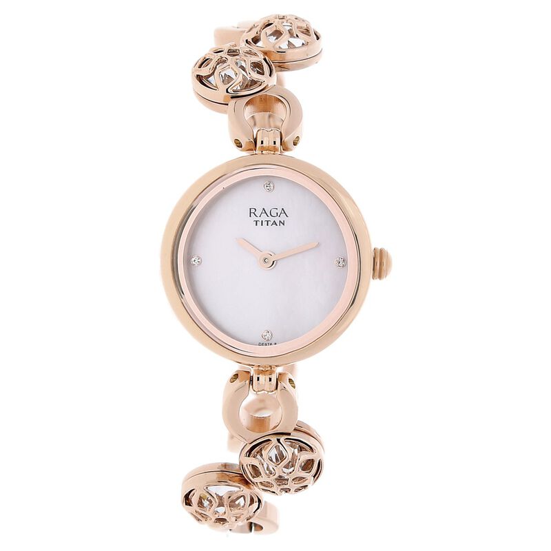 Buy Online Titan Raga Moonlight Mother of Pearl Dial Women Watch With ...