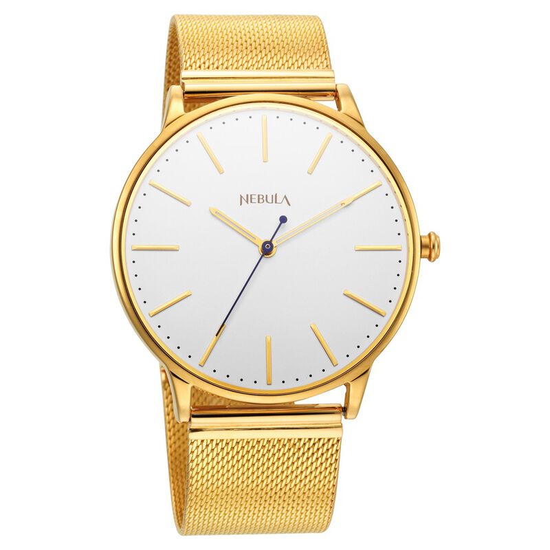 Buy Online Titan Nebula Milanese Quartz Analog 18 Karat Solid Gold ...