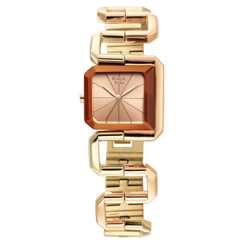 Buy Online Titan Raga Delight Rose Gold Dial Women Watch With Stainless ...