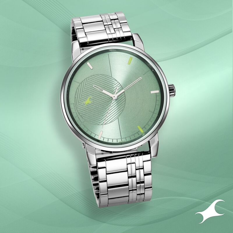 Buy Online Fastrack Stunners Quartz Analog Green Dial Metal Strap Watch ...