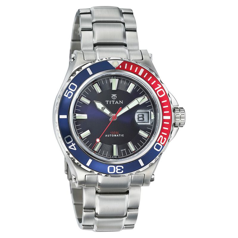 Buy Online Titan Automatic Blue Dial Watch for Men - 9480km01 | Titan