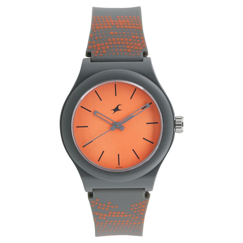 Buy Online Fastrack Quartz Analog Orange Dial Strap Watch for Unisex ...