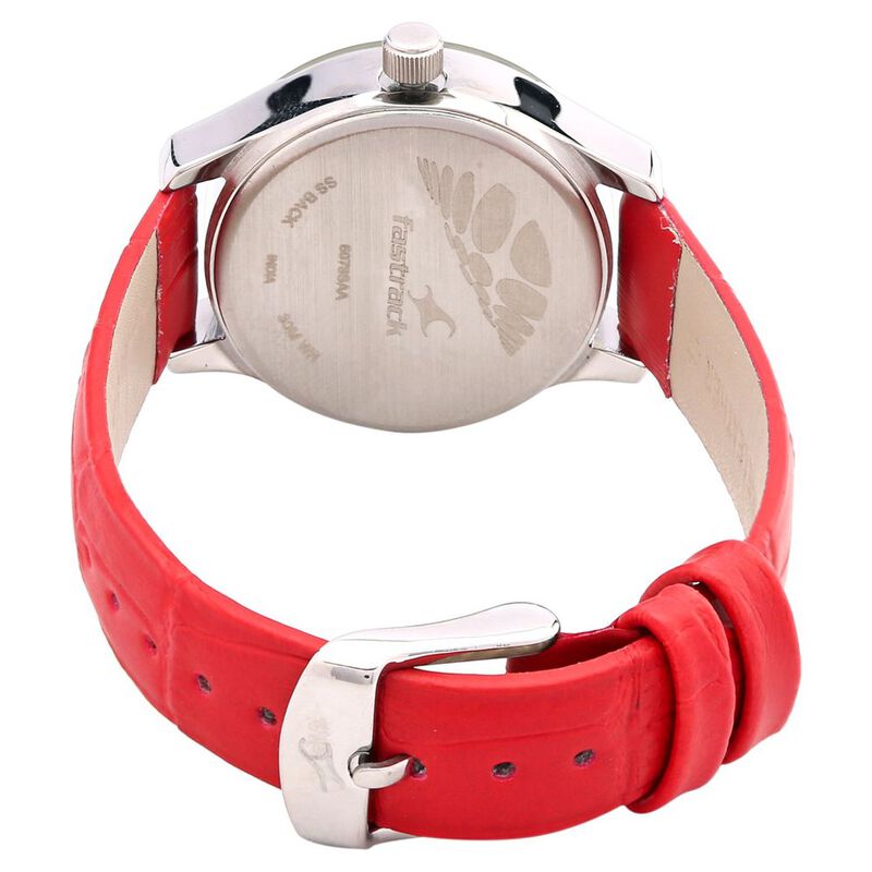 Buy Online Fastrack Quartz Multifunction Red Dial Leather Strap Watch ...