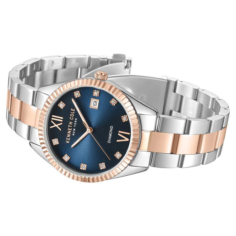 Buy Online Kenneth Cole Quartz Analog Blue dial Stainless Steel Strap ...