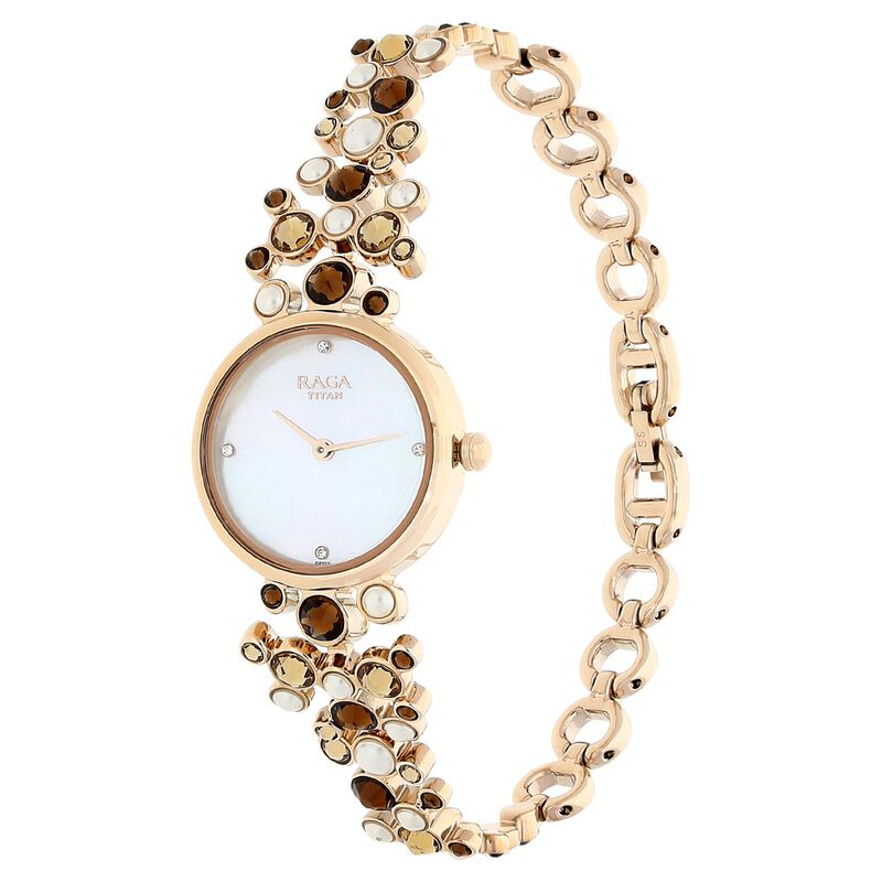 Buy Online Titan Raga Moonlight Mother of Pearl Dial Analog Stainless ...