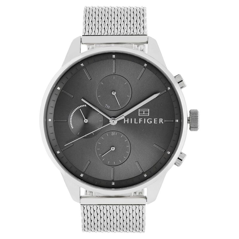 Buy Online Tommy Hilfiger Quartz Multifunction Grey Dial Stainless ...