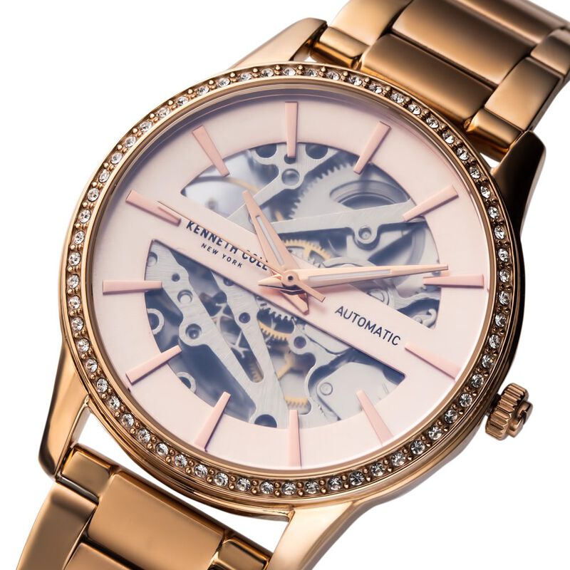 Buy Online Kenneth Cole Automatic Black Dial Stainless Steel Strap ...