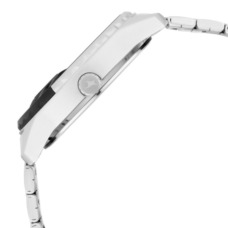 Buy Online Fastrack Space Rover Quartz Analog Grey Dial Metal Strap ...