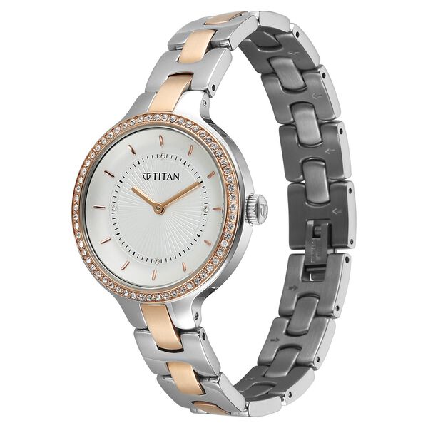 Buy Online Titan Glamour Quartz Analog White Dial Two Toned Stainless ...