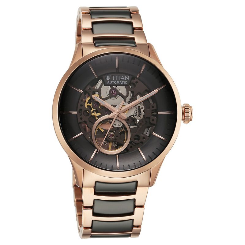 Buy Online Titan Ceramic Fusion Automatic Black Dial Rose Gold Dual ...