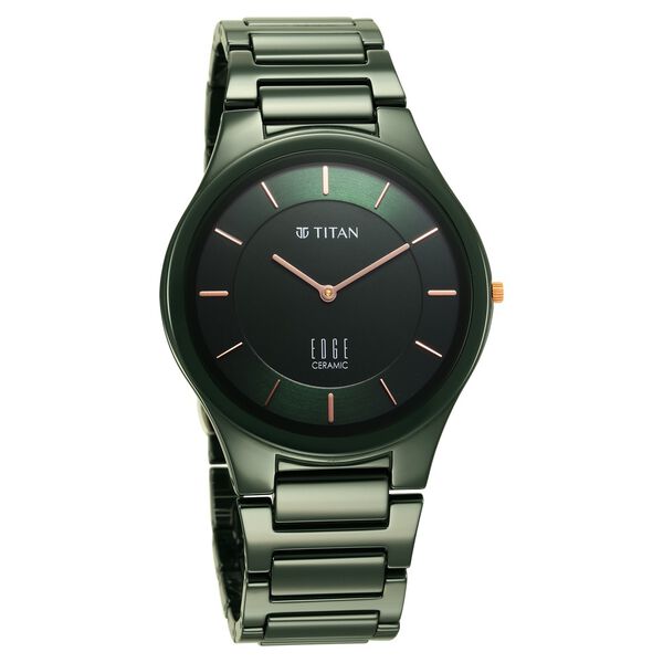Buy Online Titan Edge Ceramic Slim Ceramic Strap Glossy Green Dial ...