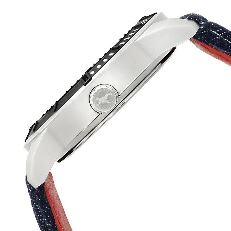 Buy Online Fastrack Denim Quartz Analog Grey Dial Denim Strap Watch for ...