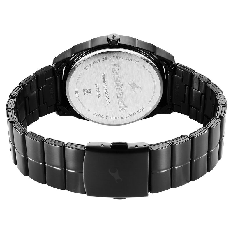 Buy Online Fastrack Quartz Analog Black Dial Black Stainless Steel ...