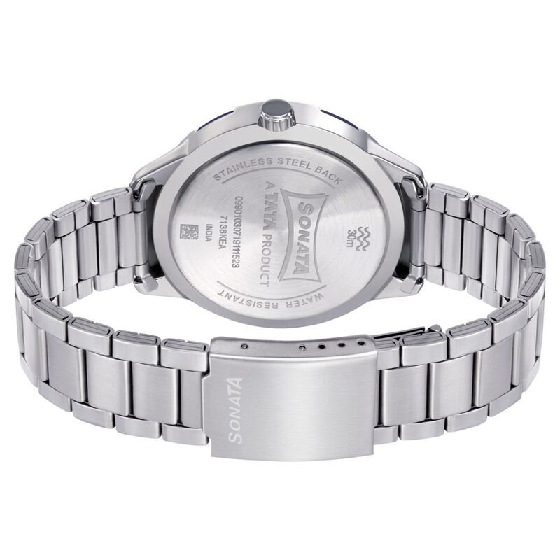 Buy Online Sonata Quartz Analog with Day and Date White Dial Metal ...